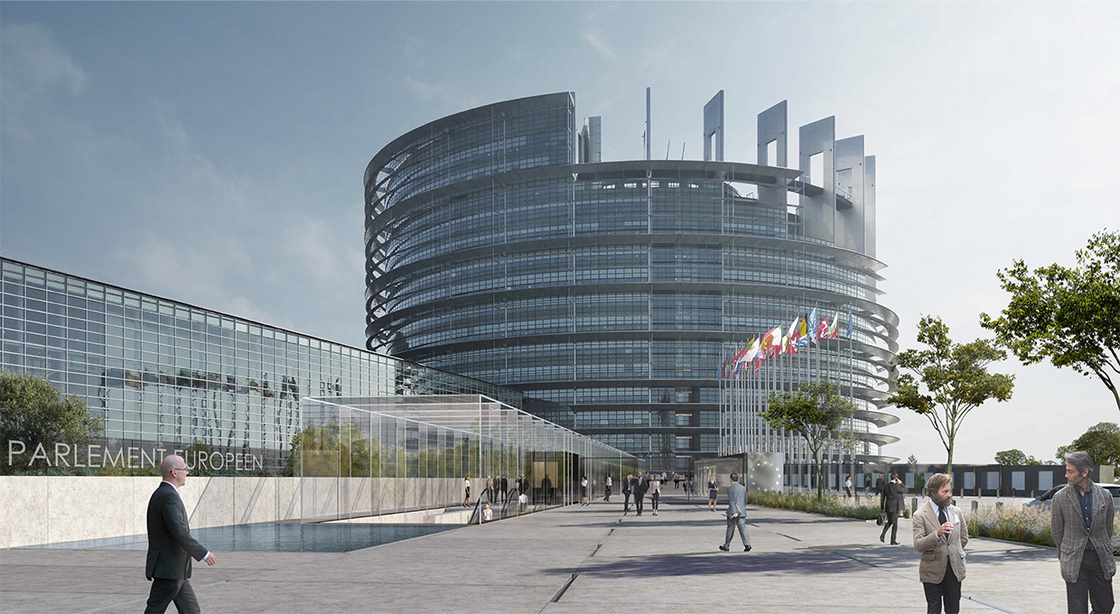 SERUE | Pavillon d’accueil et de contrôle sur le parvis du bâtiment ...